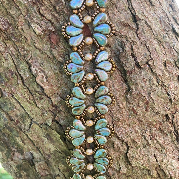 Paisley Swirl Bracelet & Earrings Beaded Pattern Tutorial by Deb ...