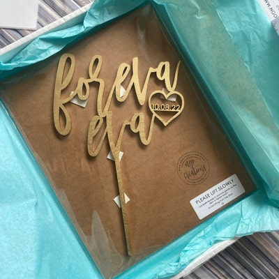 Personalized Foreva Eva With Heart Date Cake Topper, 6 Inches Wide ...