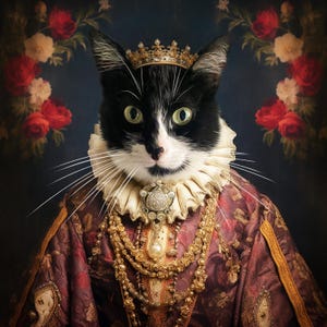 Custom Royal Cat Portrait, Renaissance Cat Painting, Pet Lovers Gift ...