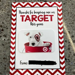 PRINTED Target Gift Card Holder, Teacher Appreciation Gift Card Holder ...