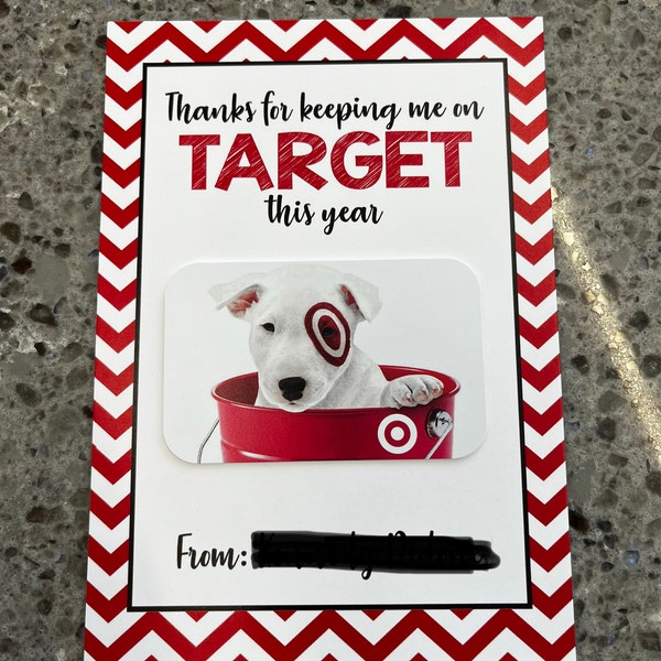PRINTED Target Gift Card Holder, Teacher Appreciation Gift Card Holder ...
