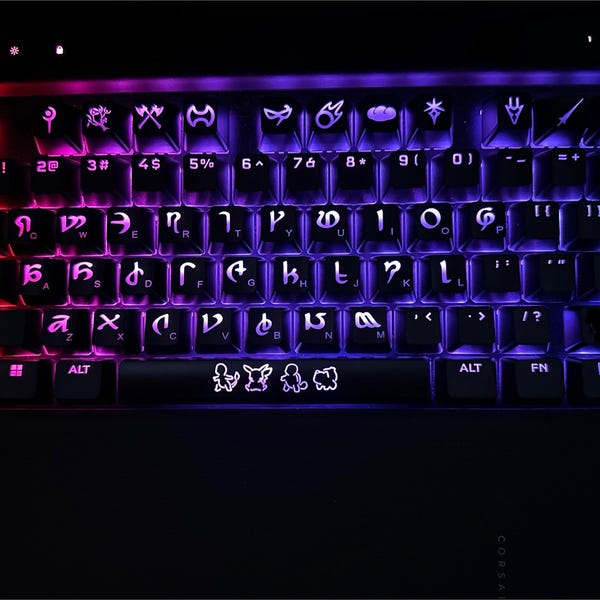 Rune Keycap Set, Elder Futhark Runes, Artisan Keycaps, Custom Keys for ...