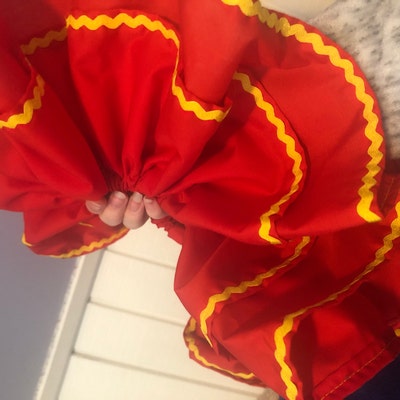 CLOWN COLLAR Red and White Stripes Fancy Dress Layered Ruff Neck Ruffle ...