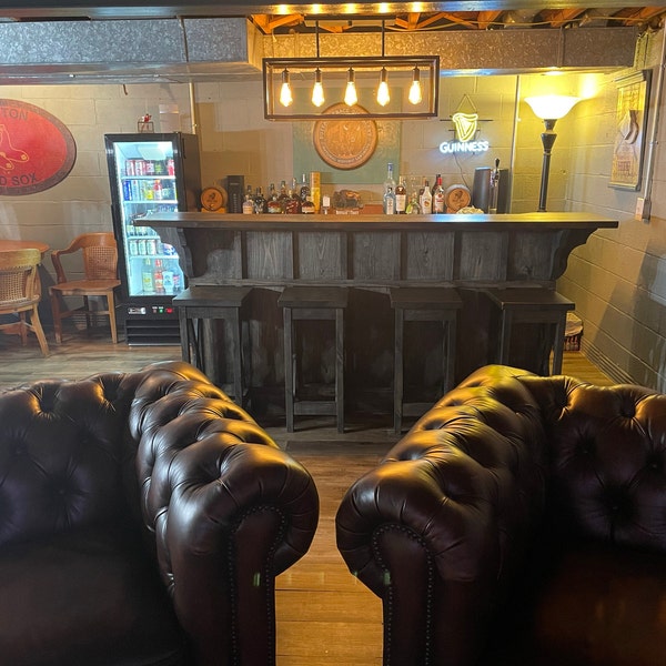 Back Bar Cabinet Furniture / With Sliding Barn Doors / Man Cave Bar ...