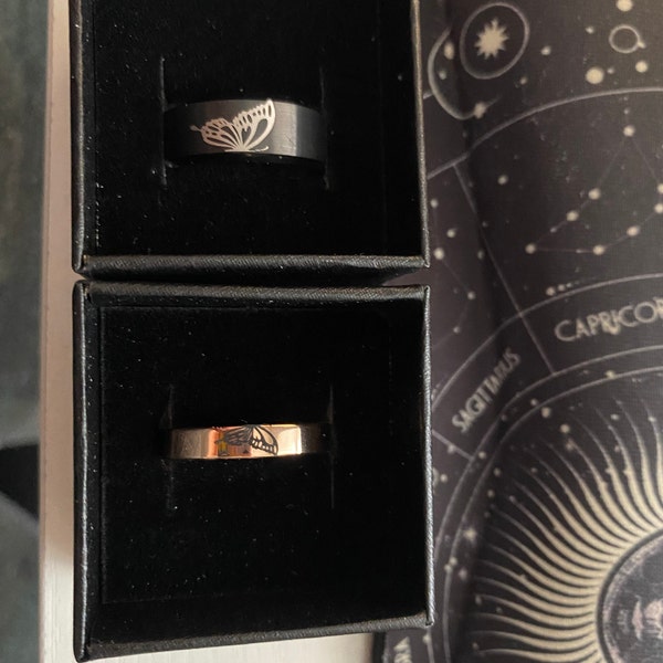 Butterfly Matching Ring Set, Matching Promise Rings, Cute Butterfly ...