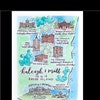 5x7 Custom Hand Painted Watercolor Illustrated Map With Locations for a ...