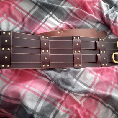 Wide Hero Belt in Heavy Leather for Larp, Cosplay, Steampunk or ...