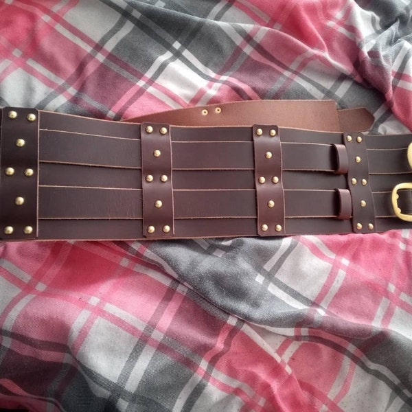 Wide Hero Belt in Heavy Leather for Larp, Cosplay, Steampunk or ...