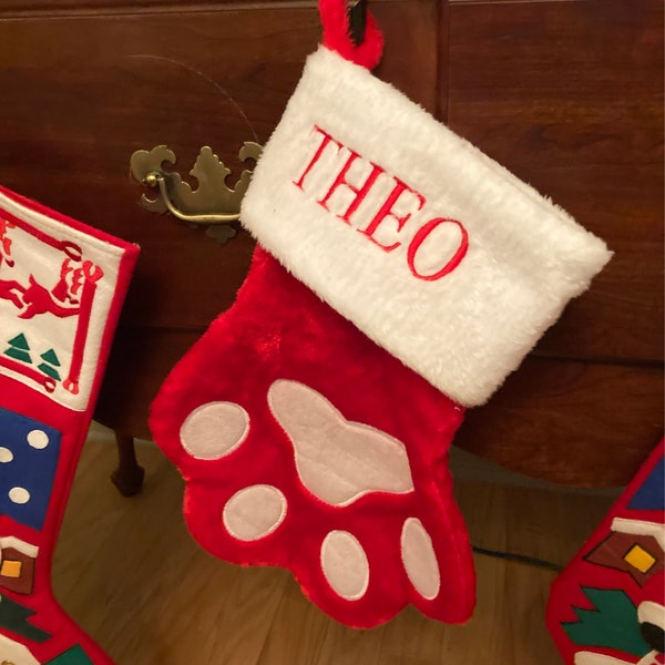 Personalized Dog Paw Christmas Stocking - Etsy