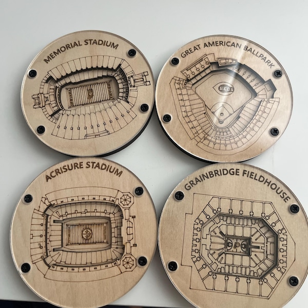 Pro Baseball Stadium Coasters - 3D Wood Coaster, MLB Gift, Baseball ...