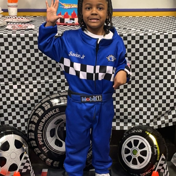 Kids Racing Suit Costume – Baby Driver Race Suit, Personalized Pilot ...