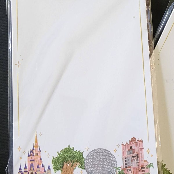 WDW Park Landmarks Memo Notepad/ Disney World 50 Sheets Grid Dot Bullet ...