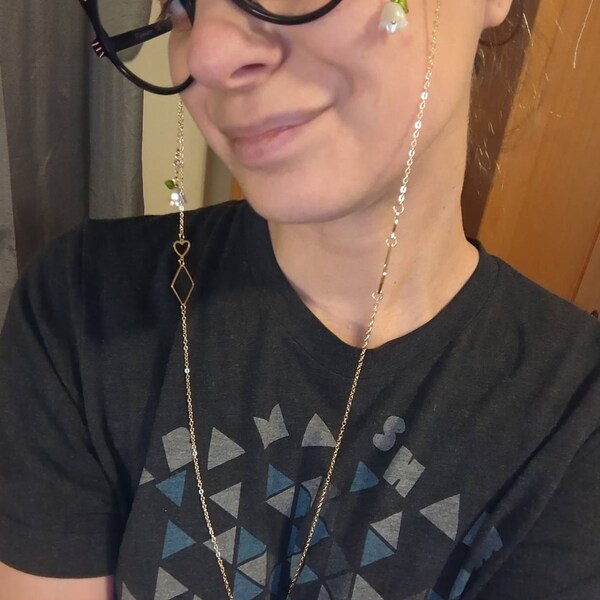 Persian Agate Bead Eyeglass Chain, Women's Eyeglass Chain, Sunglasses Chain, Charm Chain ...