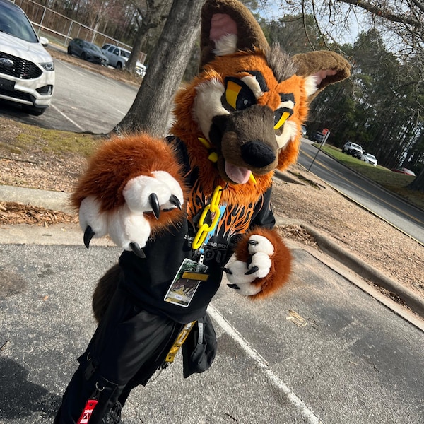 Furry Paws With Star Pattern and Colorful Style | Fluffy Fursuit ...
