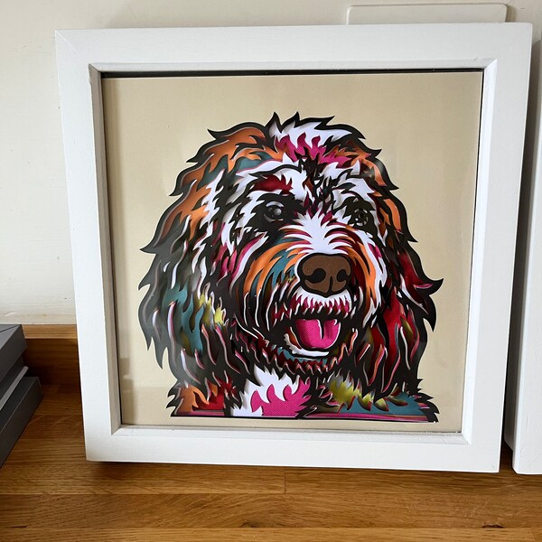 Cockapoo 3D Layer SVG/ Colorful Dog 3D Mandala/ 3D Dog Shadow Box ...