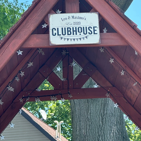 Personalized Clubhouse Sign for Playrooms or Treehouses, Vintage ...