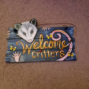 Custom Welcome Critters Sign W/ Moss - Etsy