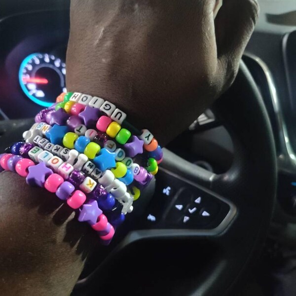 2D DNA Rainbow Kandi Cuff Bracelet in Black or White. Perfect for Any ...
