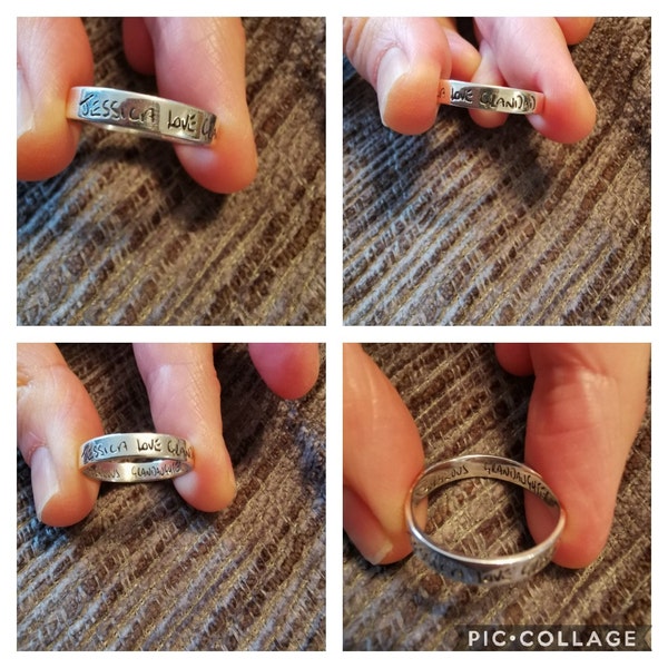 Actual Handwriting Ring ~ Personalized Handwriting Gift for Her ...