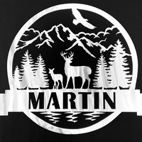 Wildlife, Mountain, Eagle and Deer Scenery - Monogram DXF and SVG ...
