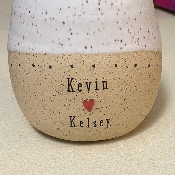 Pottery Handmade - Wine Cups With Names - Personalized Wedding Glasses ...