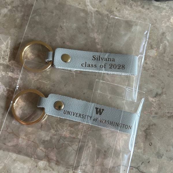 Personalized Leather University Logo Keychain: Alumni Gift - Etsy