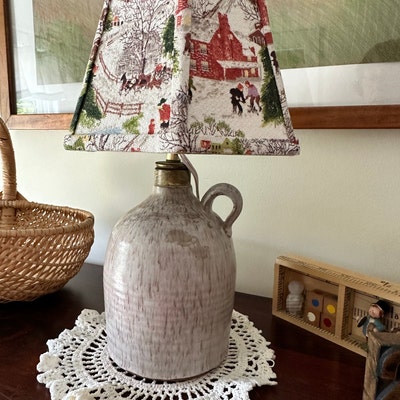 Grandma Moses Bridge Lamp Shade Lampshade Threads Onto Floor - Etsy