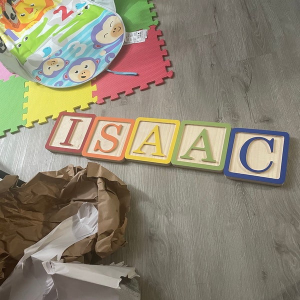 Wood Block Nursery Letters, Baby Name, Individual Wood Letters, Wooden ...