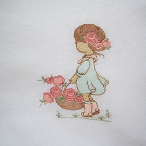 Cute girl embroidery design baby embroidery design machine | Etsy