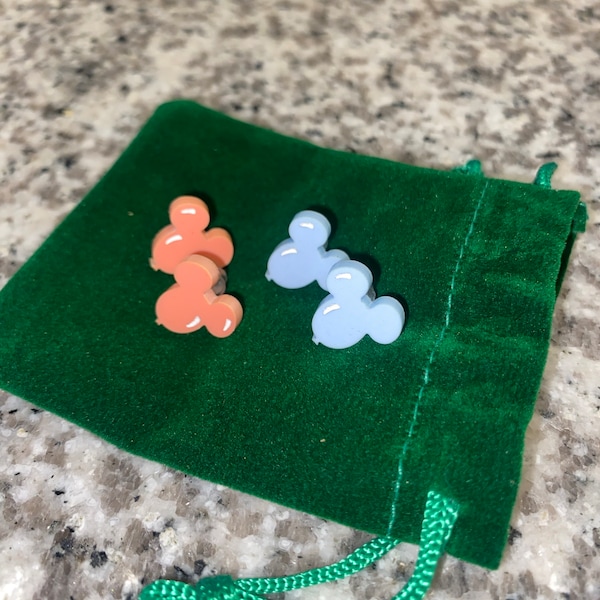 Disney Inspired Pastel Mickey Mouse Stud Earrings Spring Set Mouse Ear ...