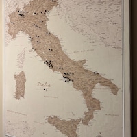 Personalized World Map - Push Pin Map - Pinboard Cork - Canvas Print ...