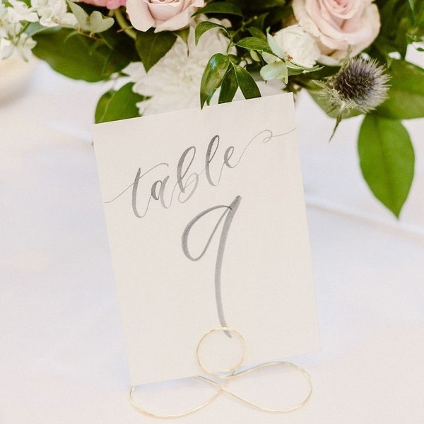 Set of 20 Large Wire Infinity Bow Table Number Holders, Black, Gold and ...