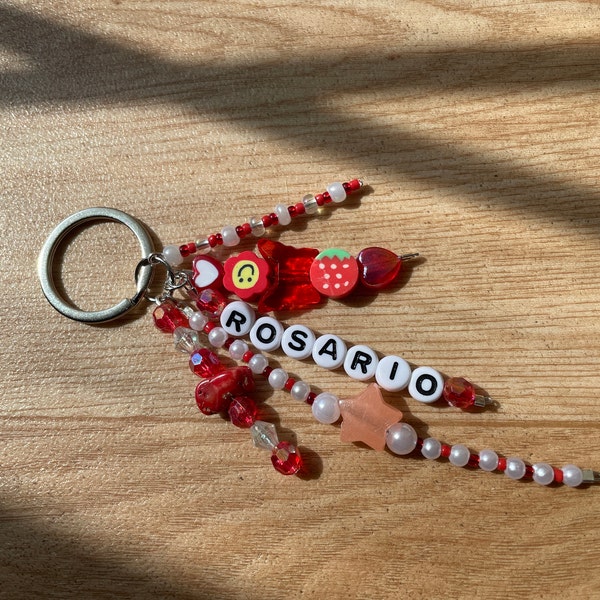 Personalized Keychain // Beaded Keychain // Colorful // Cute // Gift ...