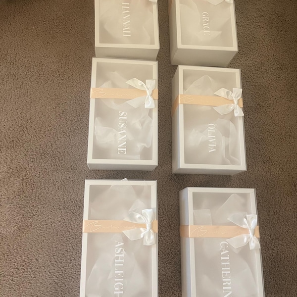 Personalized Empty Gift Boxes for Bridesmaid Proposal , Custom Bridal ...