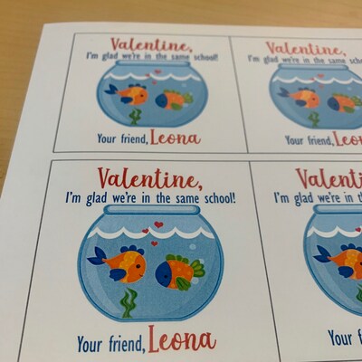 Goldfish Valentine, Printable Fishing Valentine, Noncandy Valentine ...