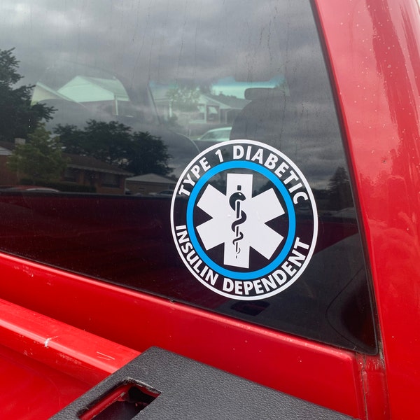 Type 1 Diabetes Medical Alert Vinyl Car Window Decal - Etsy