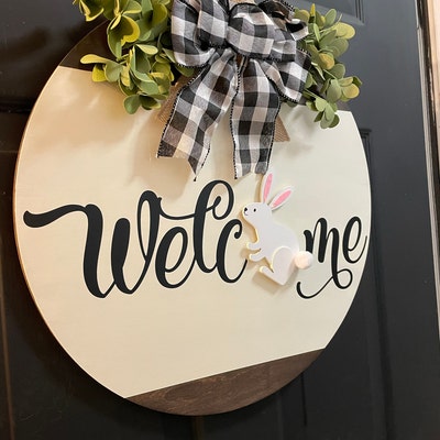 Monogram Front Door Sign Welcome Door Decor Family Name - Etsy
