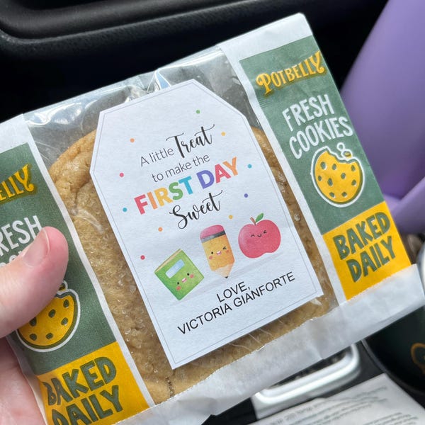 Back to School Editable Printable Gift Tags, Personalized First Day ...