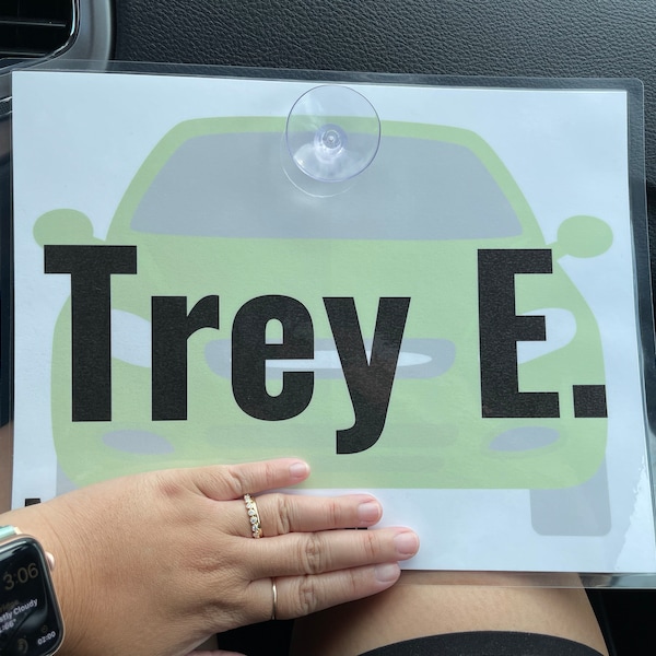 Personalized Car Rider Windshield Sign With Suction Cup Attachment - Etsy
