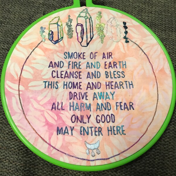 Wiccan Occult House Blessing With Crystals & Sage PDF Embroidery ...