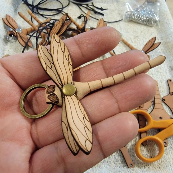 Leather Dragonfly Keychain Pattern, Purse Ornament (PDF Pattern) - Etsy