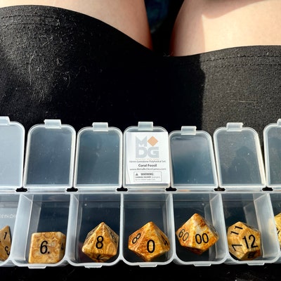 Coral Fossil Gemstone Polyhedral Dice Set: Hand Carved With Quality ...