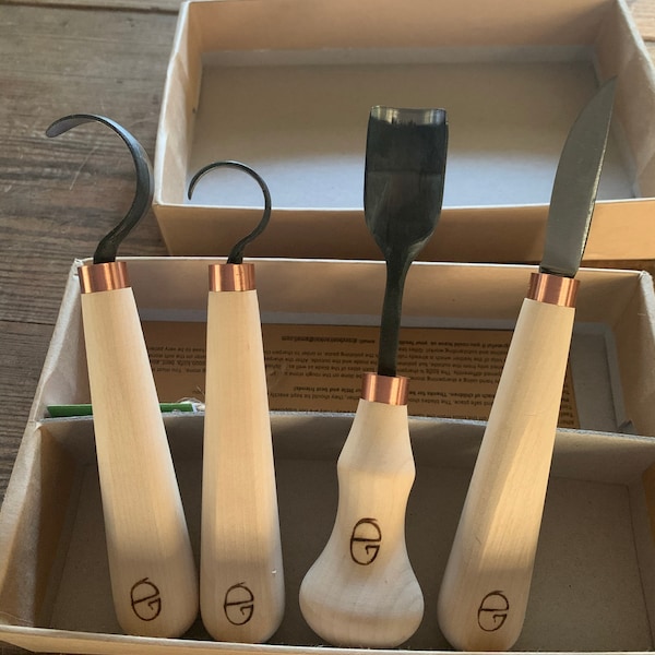 Wood Carving Tool Set 4 Pcs. Spoon Carving Tools. Spoon Carving. Crook ...