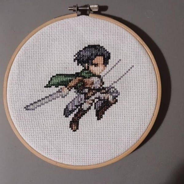 Anime Cross Stitch Pattern, Levi Cross Stitch Pattern, Manga Cross ...
