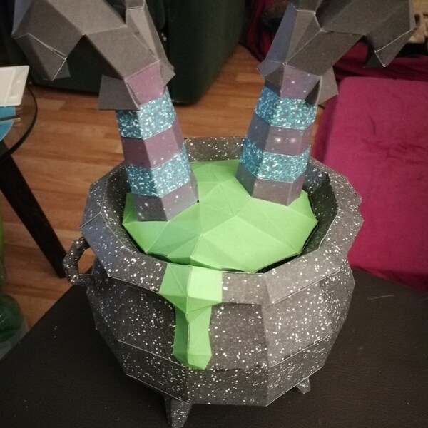 Witch Cauldron Box/ Halloween/ Diy Craft/ Template PDF STUDIO SVG/ Low ...