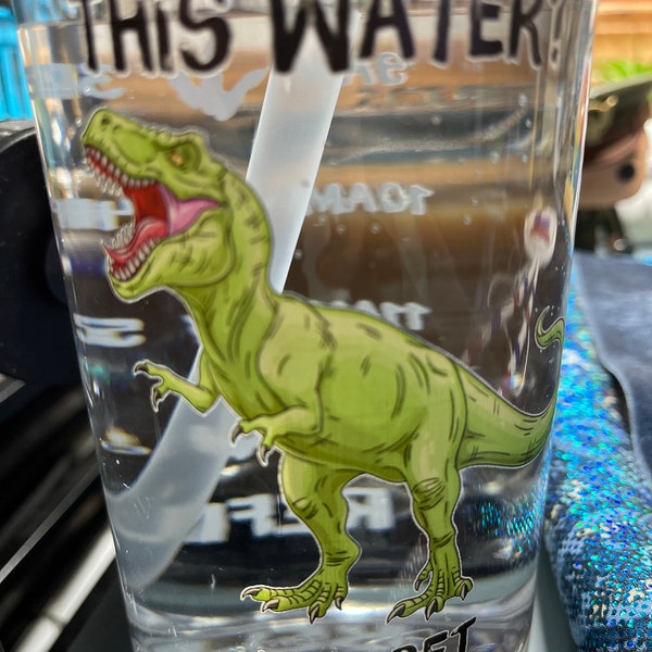 T-rex Motivational Water Bottle With Tracker | Dinosaur Bottle | 34oz ...