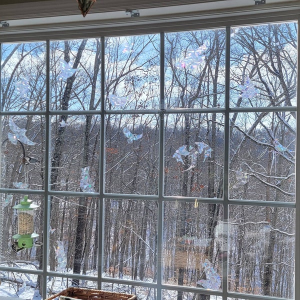 Rainbow Cloud Window Gems - Static Window Clings - Alert Birds to ...