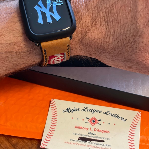 Baseball Glove Leather Watch Band With PATCH (rawlings, Wilson, Etc ...