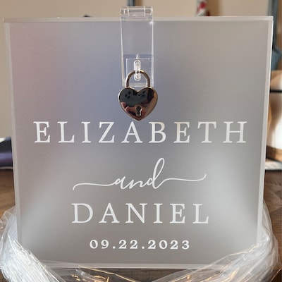 Minimal Personalized Name Card Box Wedding Acrylic Card Box - Etsy