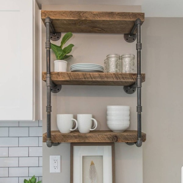 Industrial Pipe Shelving Kit Rustic Industrial Shelf With Your Choice ...